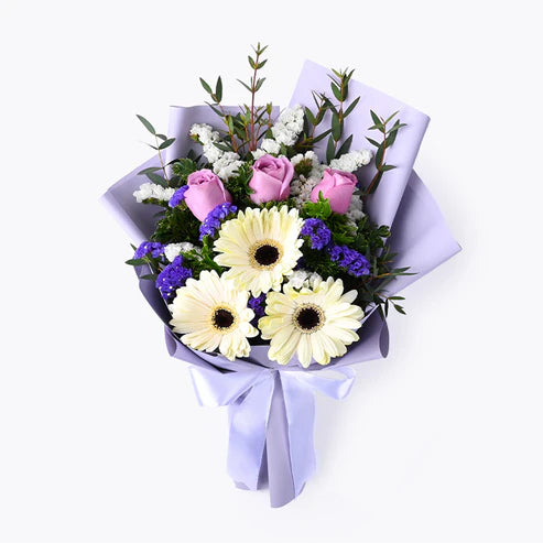 Daisy Gerbera and Pink Rose Bouquet | Order Now